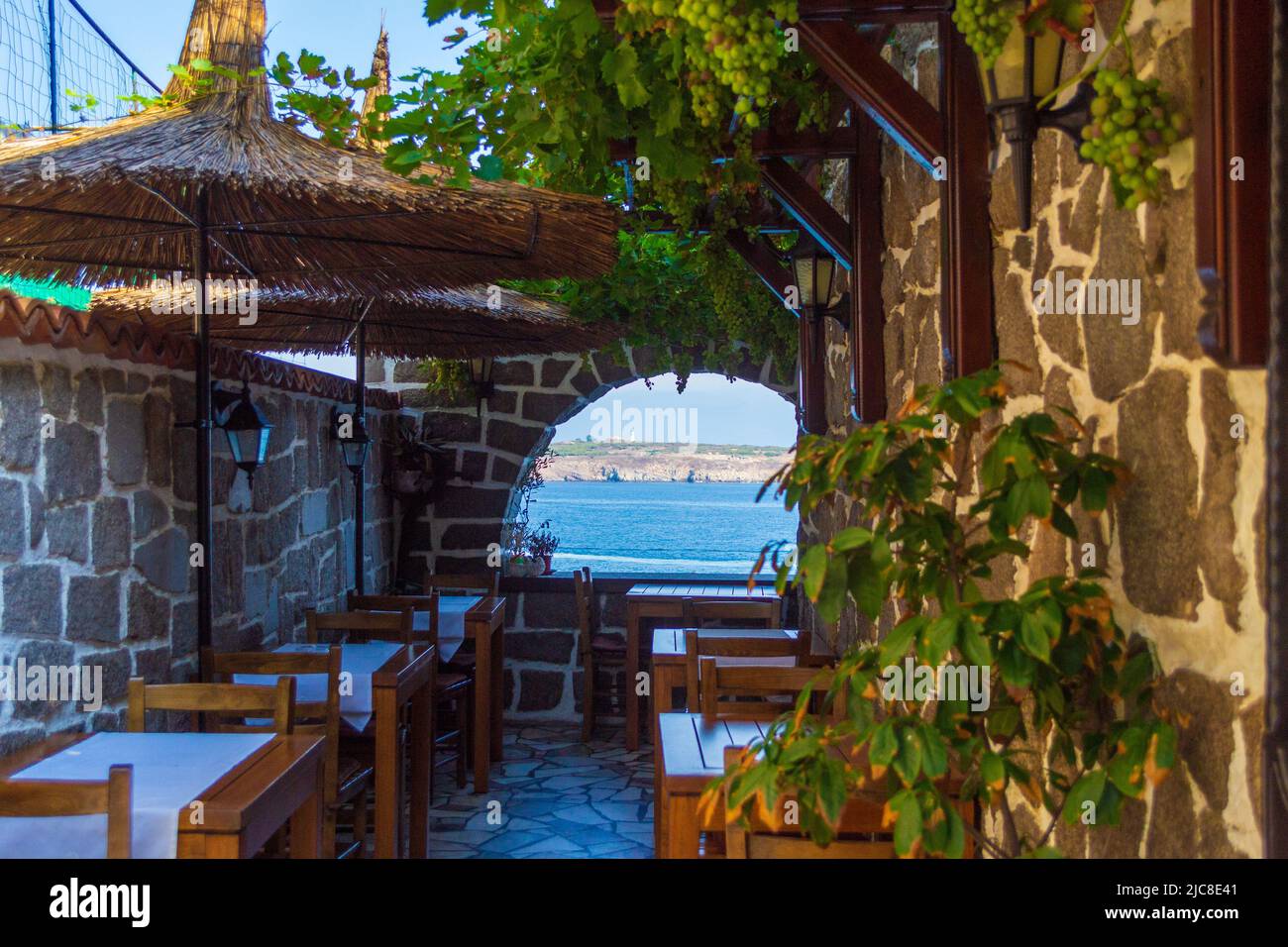 Traditional seaside restaurant with nice sea view at the Old Town of ...