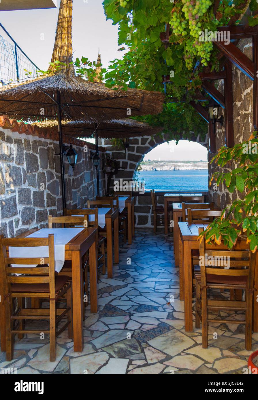 Traditional seaside restaurant with nice sea view at the Old Town of ...