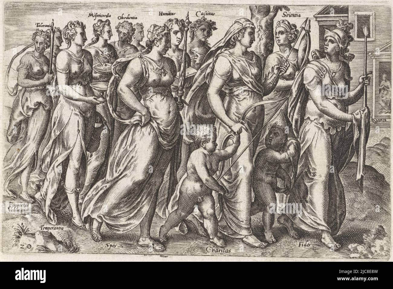 Four female personifications hi-res stock photography and images - Alamy