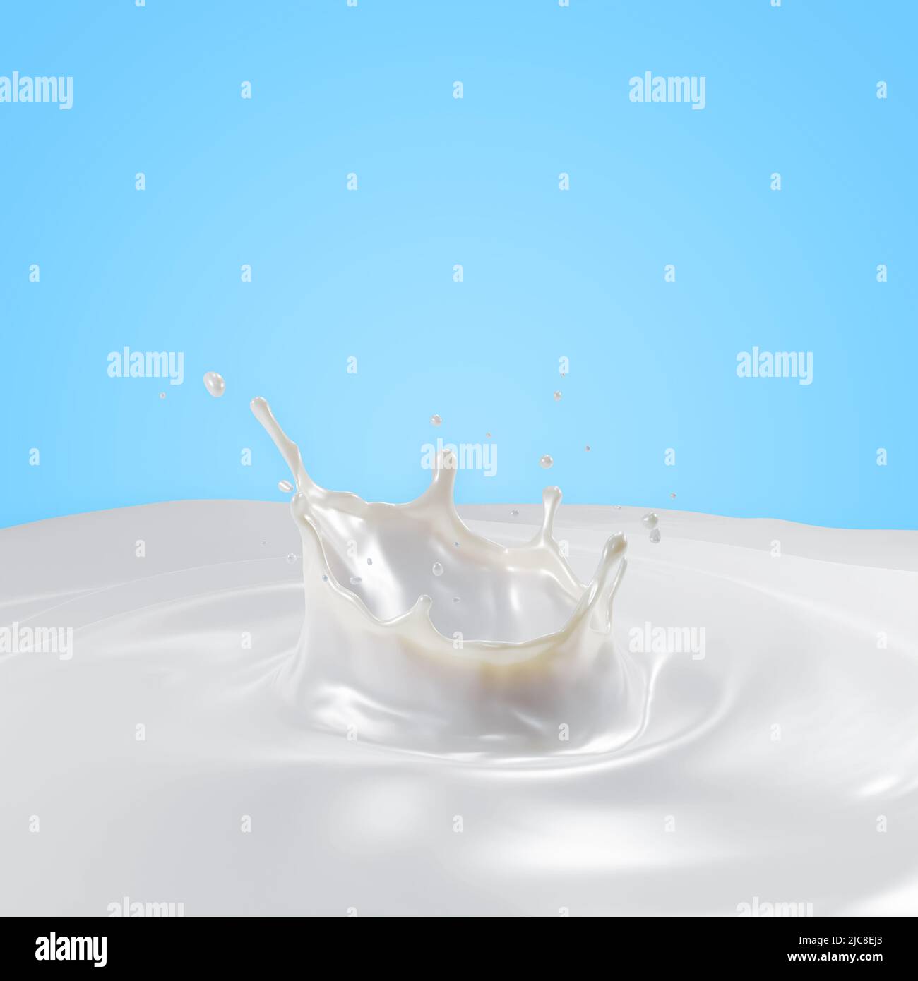 3D Rendering of Isolated Liquid Milk Splash with Swirling Ripple Stock ...