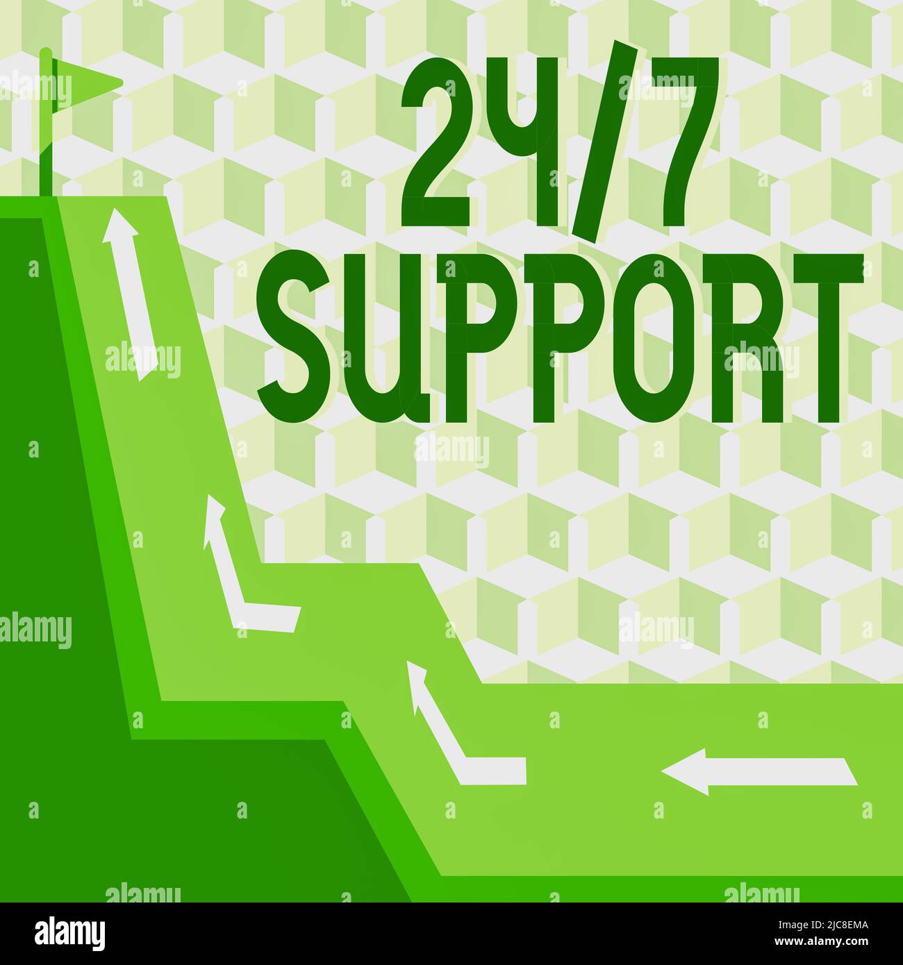 Sign displaying 24 Or 7 Support. Business showcase Giving assistance to ...