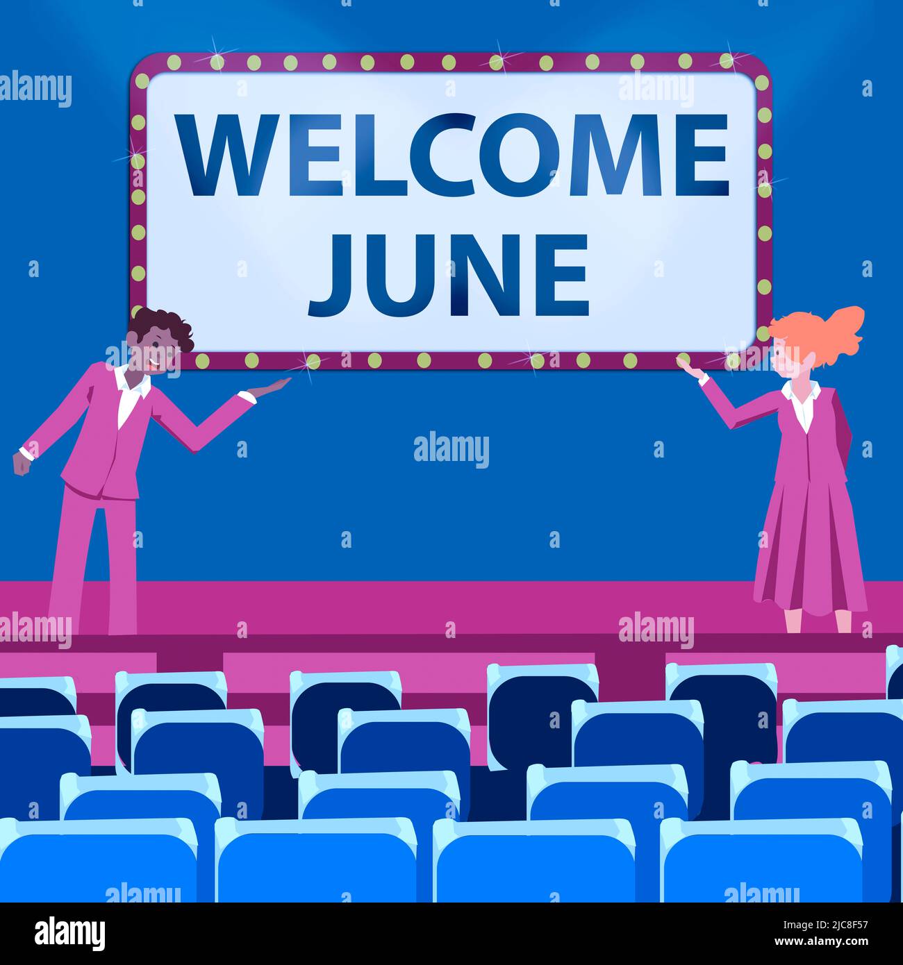 Inspiration showing sign Welcome June. Business concept Calendar Sixth ...