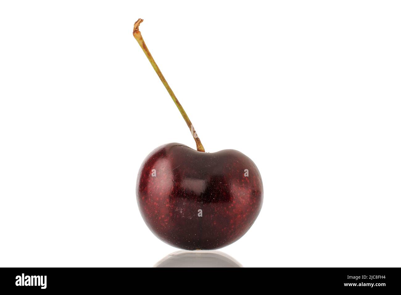One sweet cherry berry, close-up, isolated on a white background Stock ...