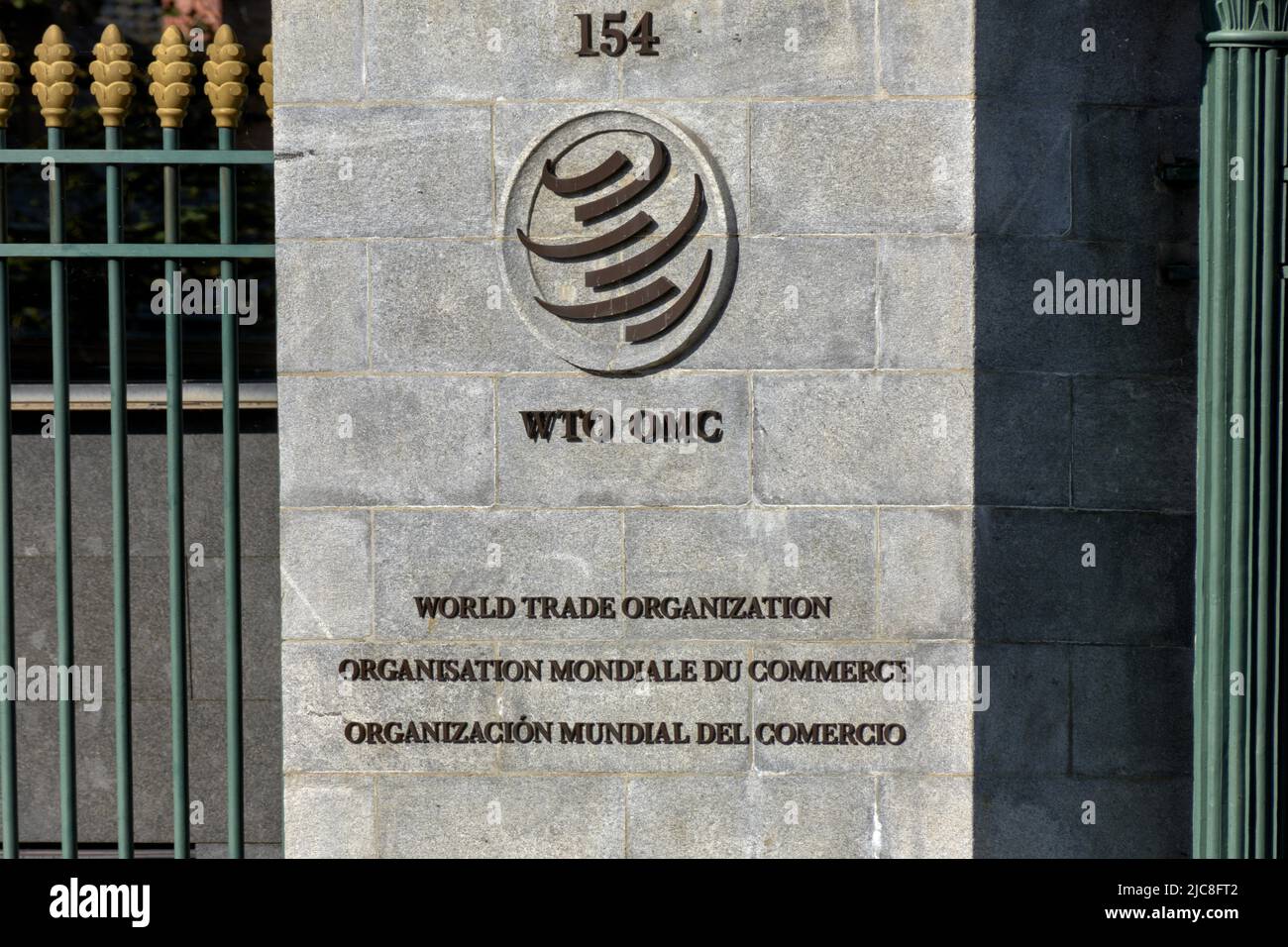 Geneva, Switzerland - may 30, 2022: sign and logo of the World Trade ...