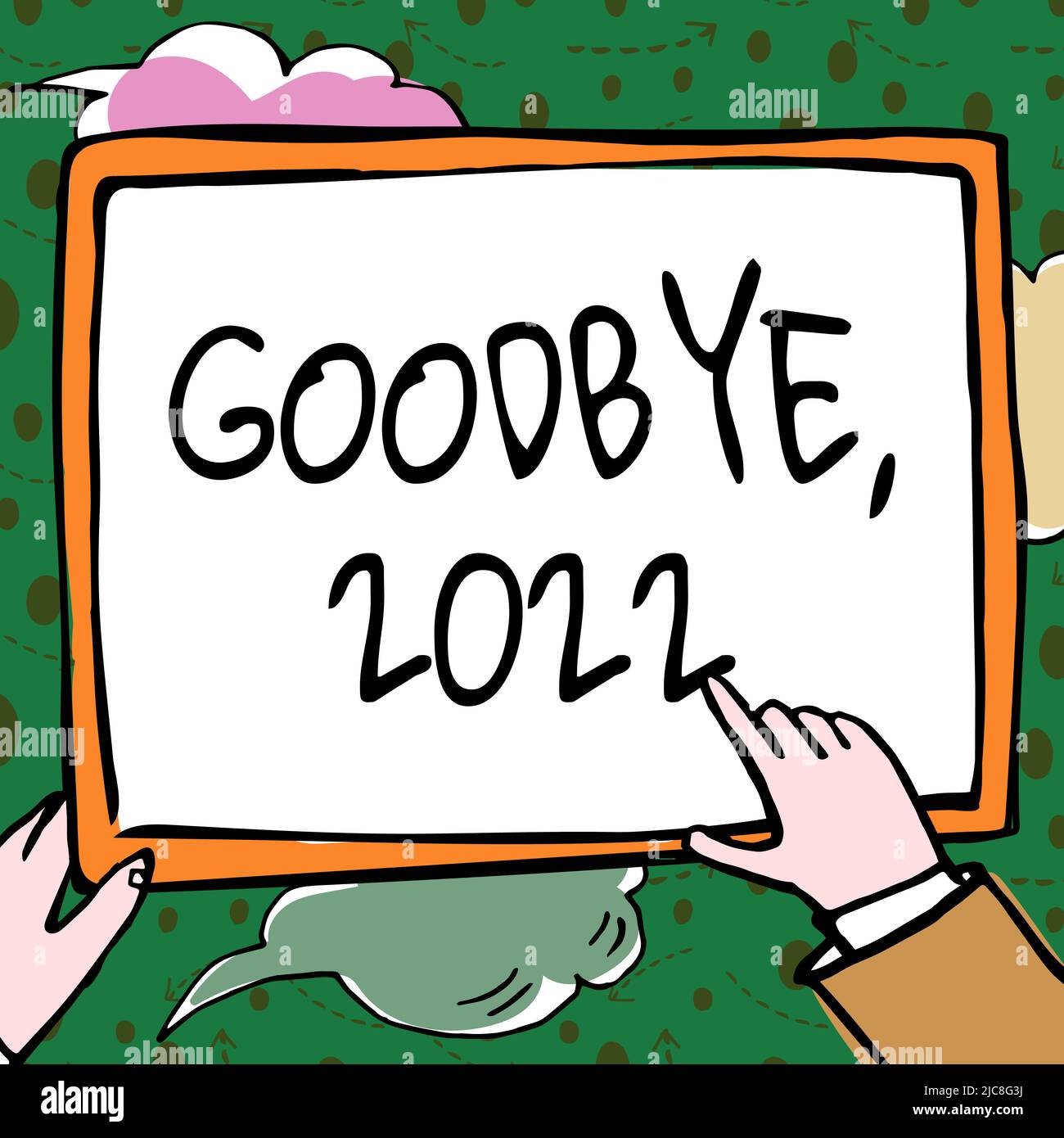 Handwriting text Goodbye 2022. Business concept New Year Eve Milestone ...