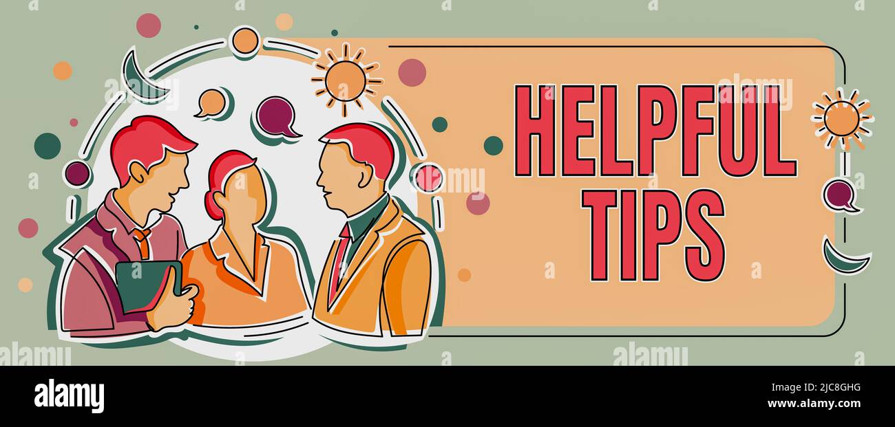 Inspiration showing sign Helpful Tips. Word Written on Useful secret ...