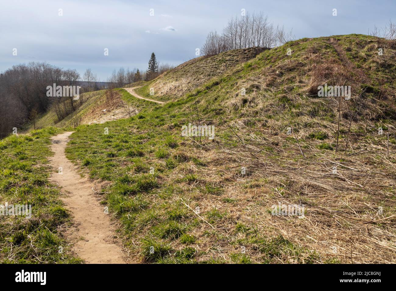 Kurgan in the Leningrad region near the village of Staraya Ladoga, an ...