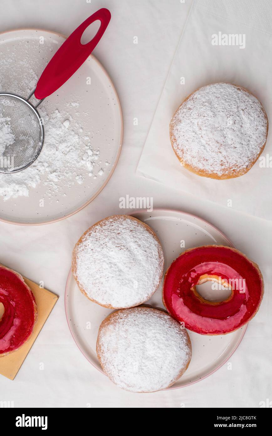 donuts on a plate Stock Photo - Alamy