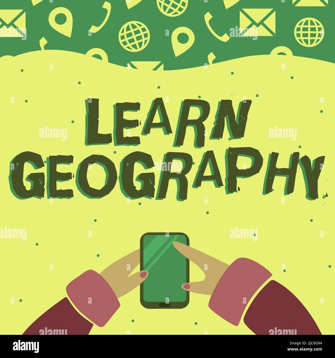 Conceptual display Learn Geography. Business approach study of physical ...