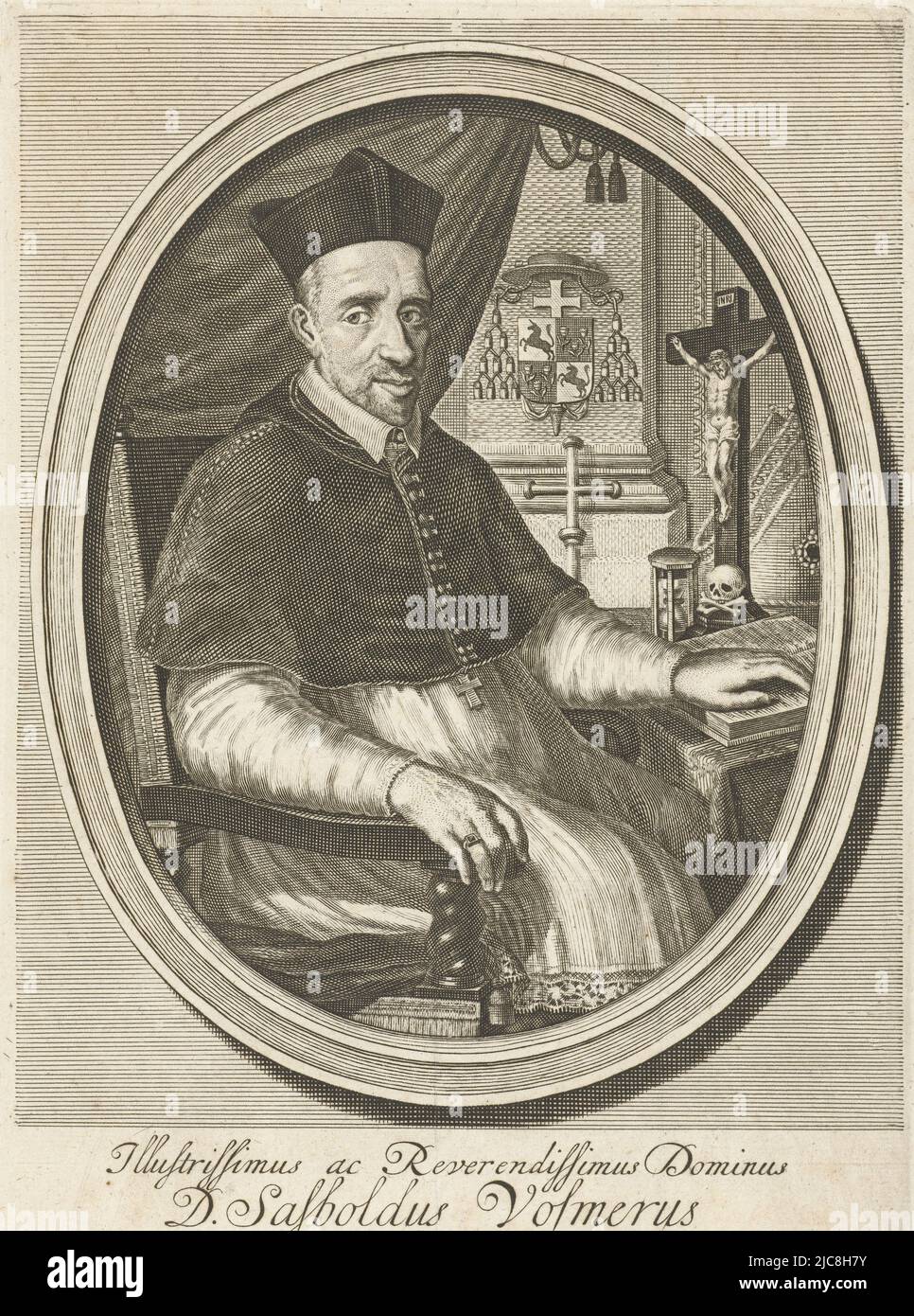 Portrait of apostolic vicar Sasbout Vosmaer seated on chair with ...