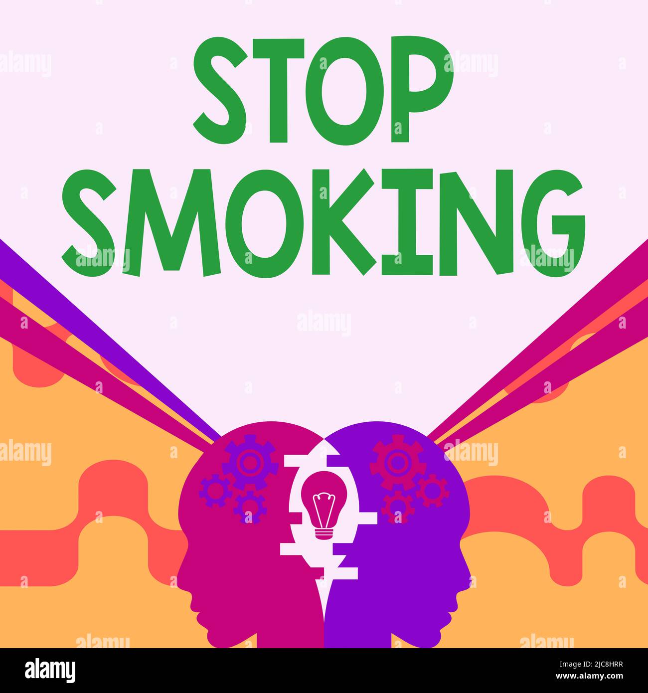 Text caption presenting Stop Smoking. Concept meaning Discontinuing or ...