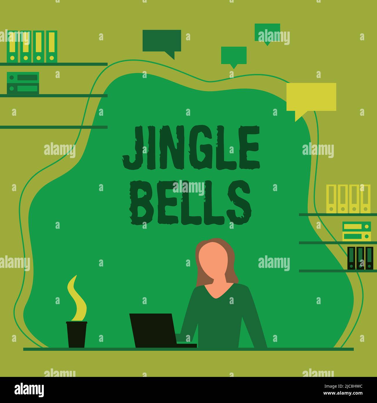 Text sign showing Jingle Bells. Business idea Most famous traditional ...