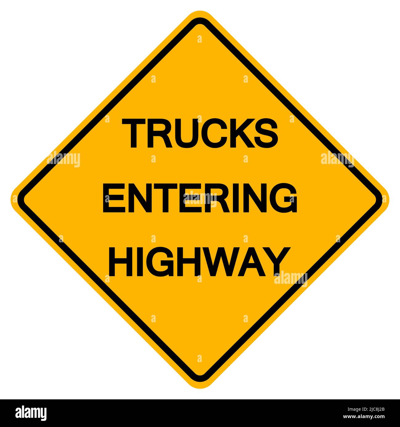 Trucks Entering Highway Traffic Road Symbol Sign Isolate on White ...