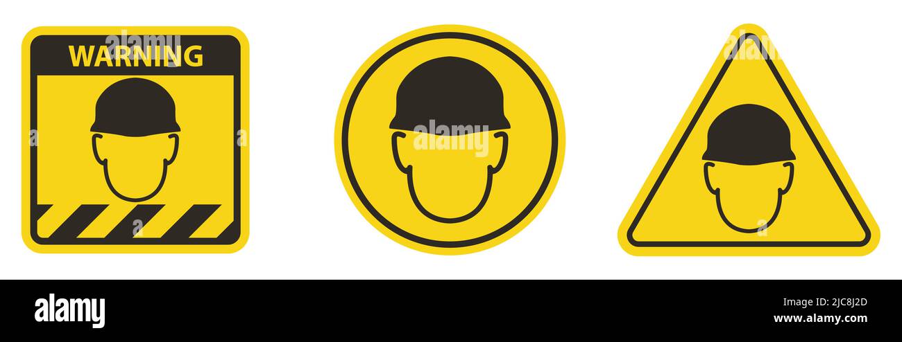 Wear helmet Sign symbol Isolate On White Backgroun Stock Vector Image ...