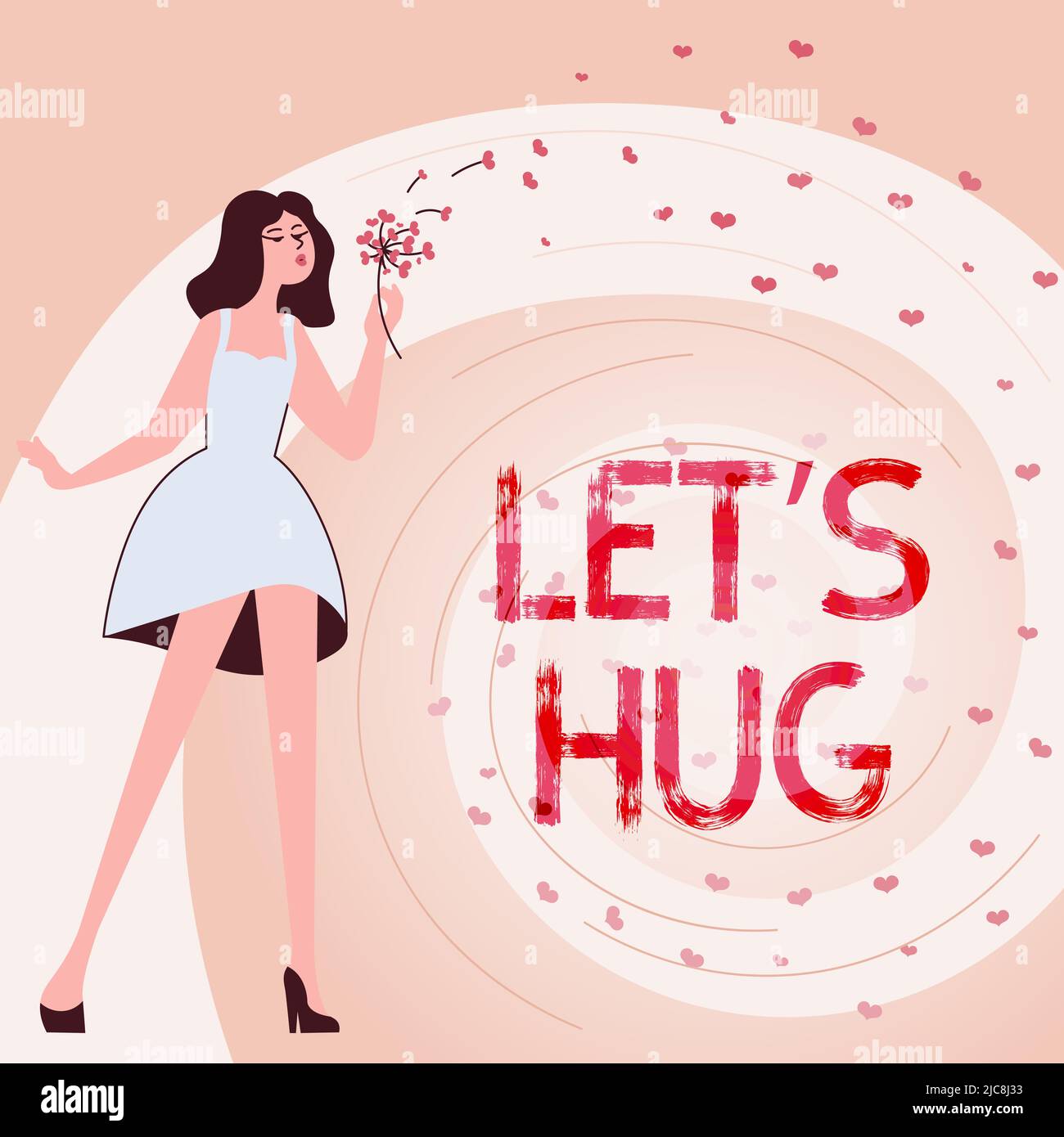 Text sign showing LETS HUG. Business showcase Cuddle between two lovers ...