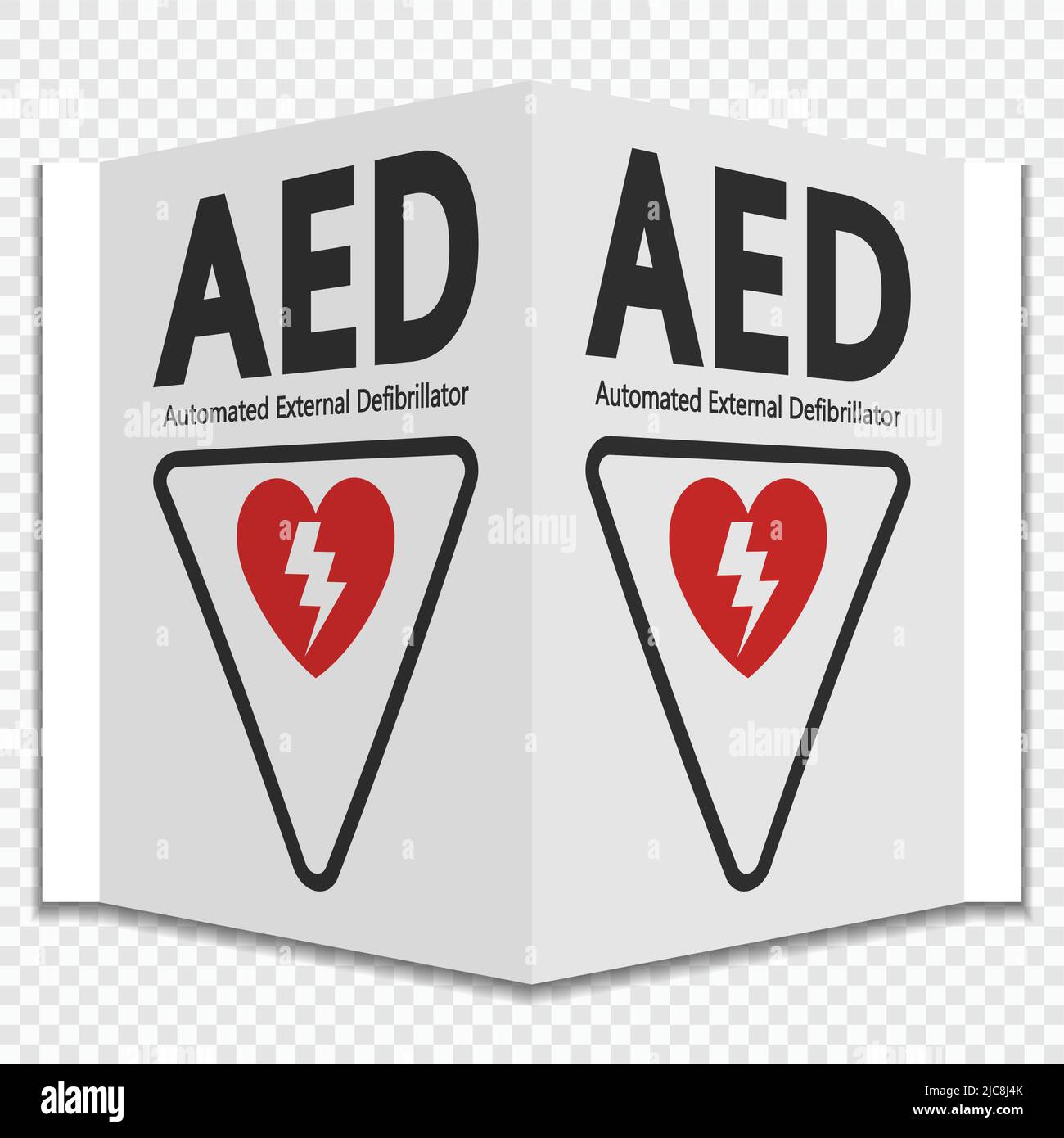 Symbol AED Sign label on transparent background,vector illustration ...