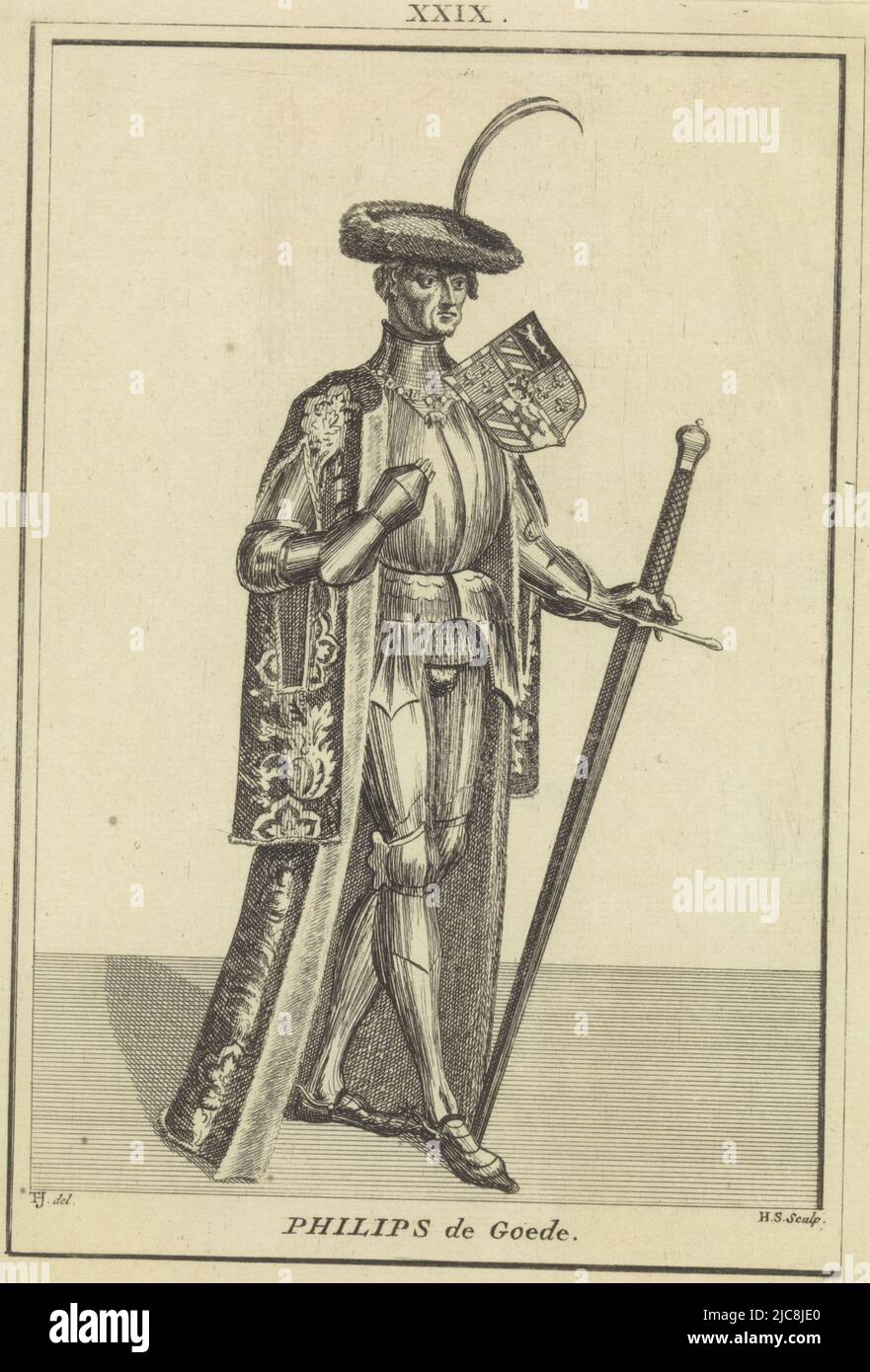 Portrait of Philip the Good, Duke of Burgundy, standing to the right in ...