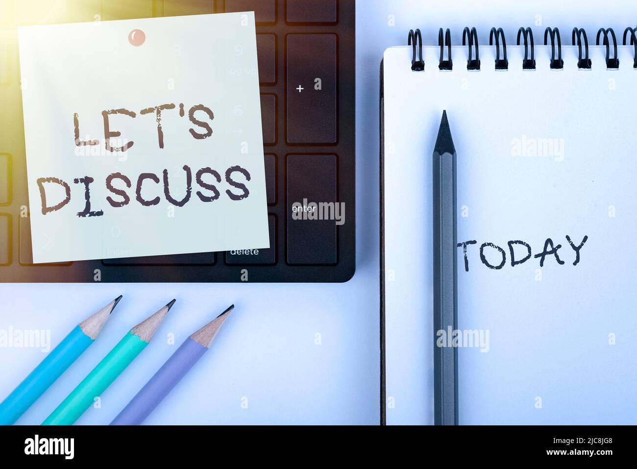 Text caption presenting Let S Discuss. Concept meaning Permit to Talk ...