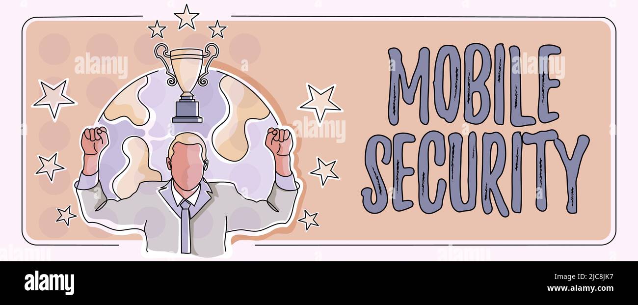 Hand writing sign Mobile Security. Business idea Protection of mobile ...
