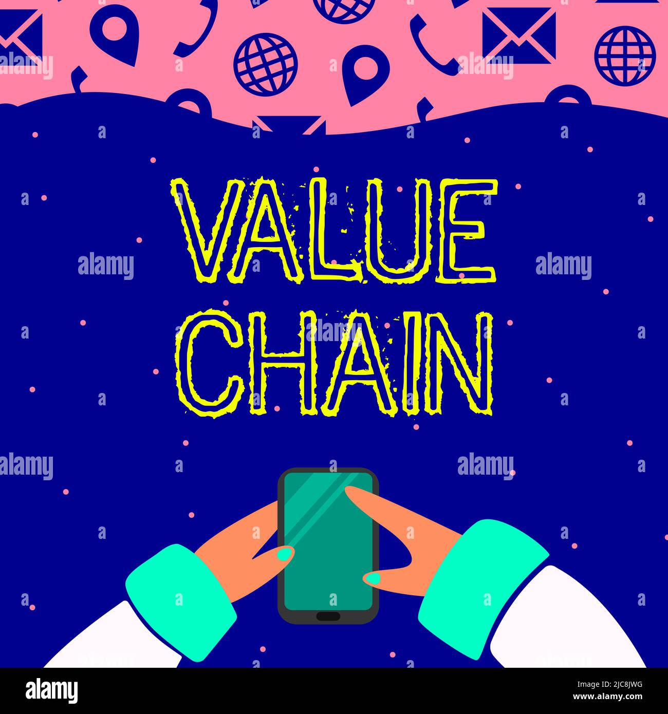 Text sign showing Value Chain. Word Written on Business manufacturing ... Text sign showing Value Chain. Word Written on Business manufacturing ...