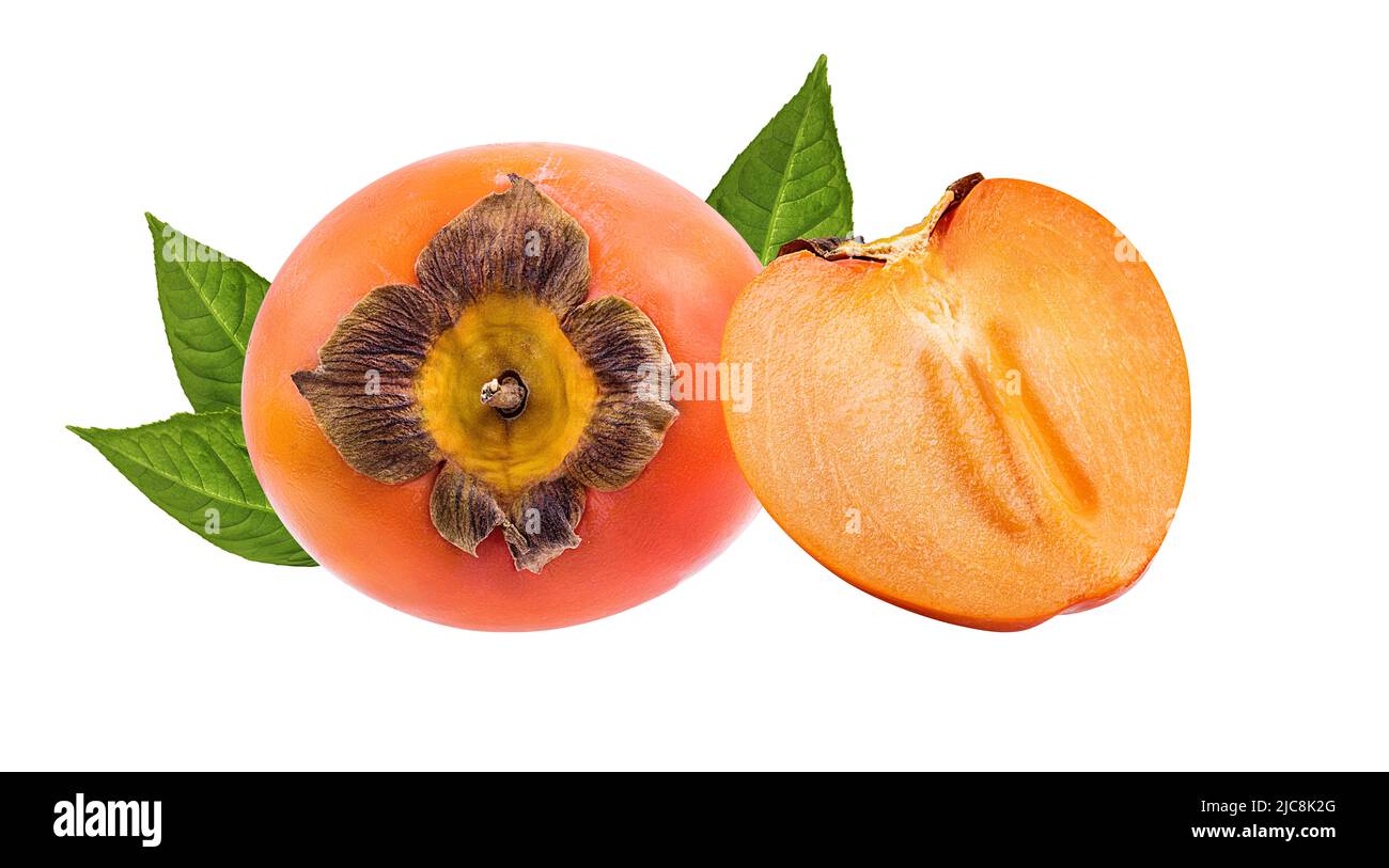Persimmon fruit isolated on white background Stock Photo - Alamy