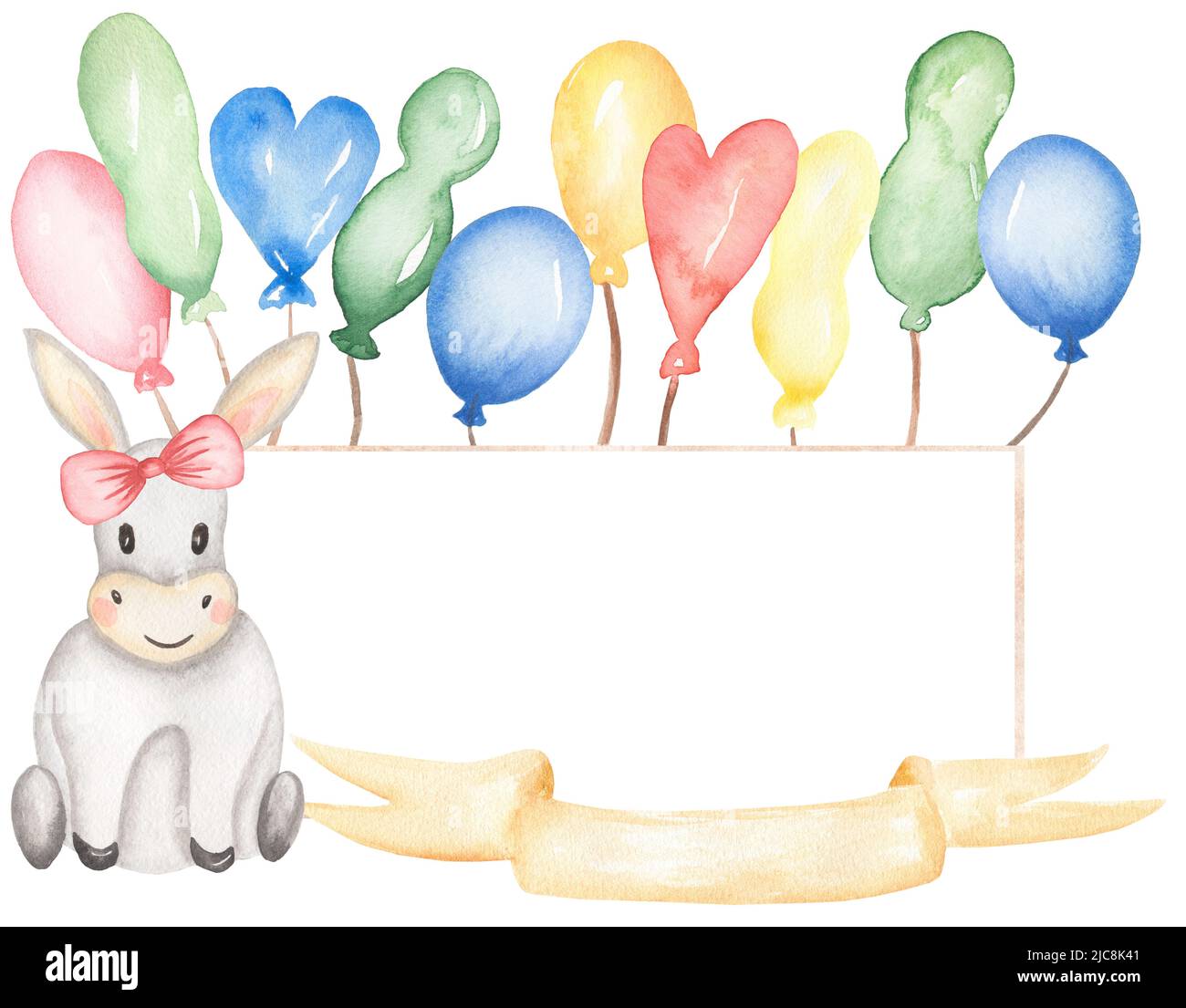 Cute Baby Girl Wreath Clipart, Watercolor Kids Frame, Nursery Balloons ...