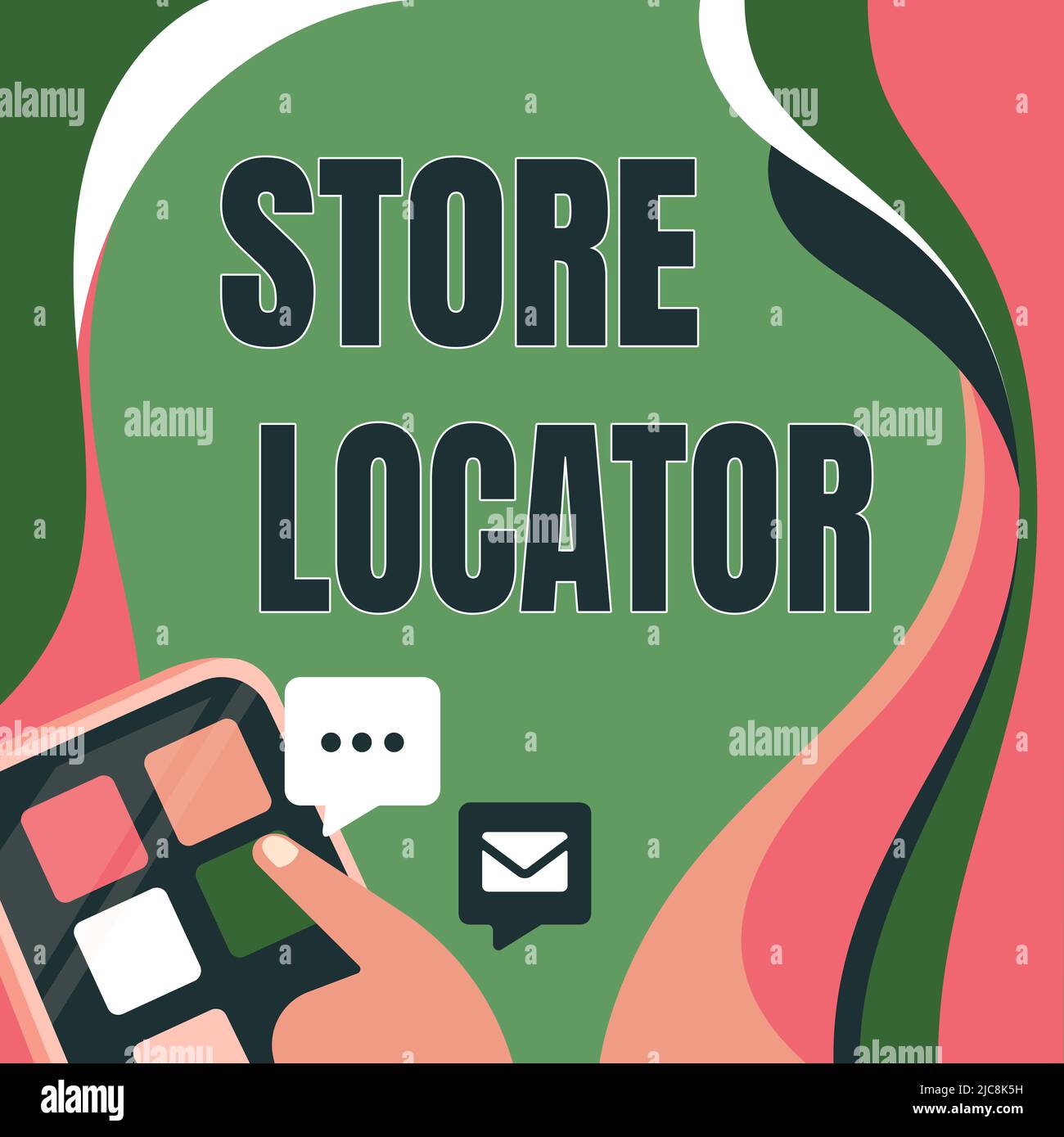 Conceptual display Store Locator. Internet Concept to know the address contact number and ...
