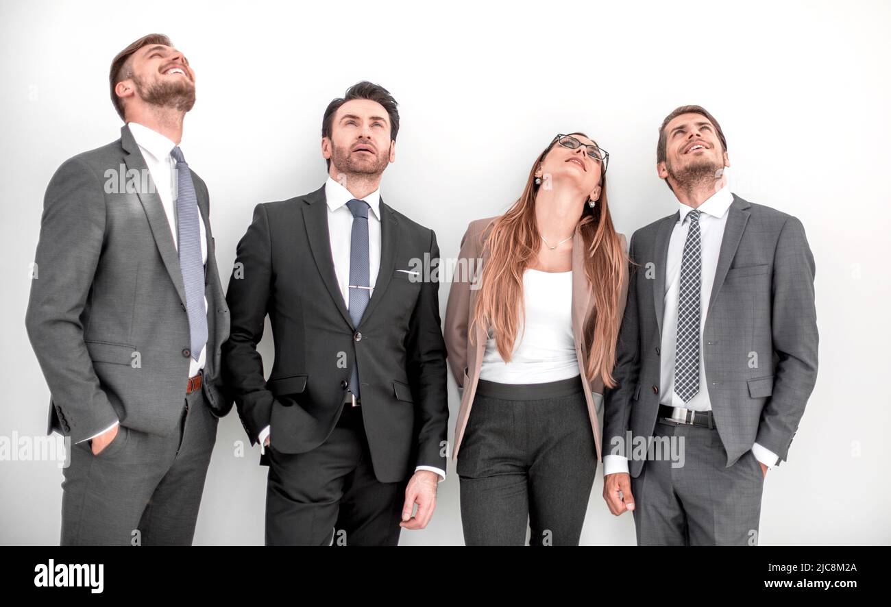 Successful business team looking upwards hi-res stock photography and ...