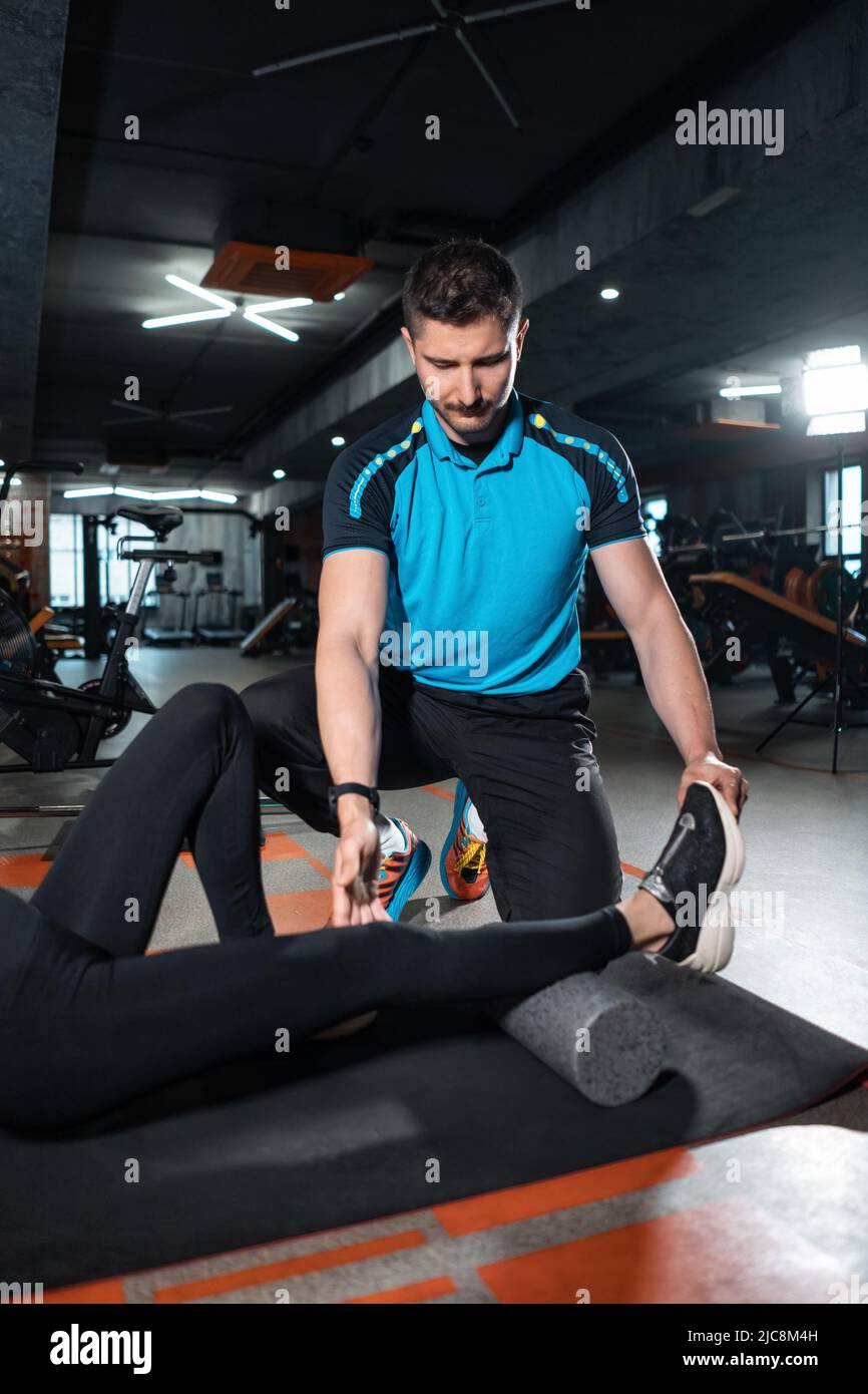 Myofascial release foam rolling hi-res stock photography and images - Alamy
