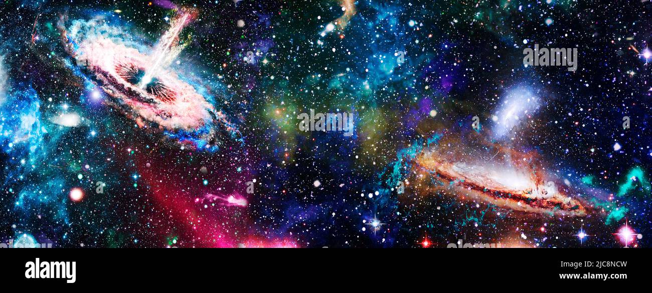Incredibly beautiful galaxy in outer space. Nebula night starry sky in ...