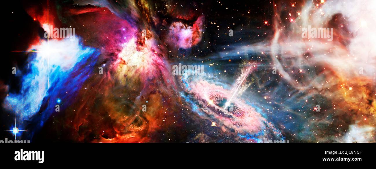 star particle motion on black background, starlight nebula in galaxy at ...