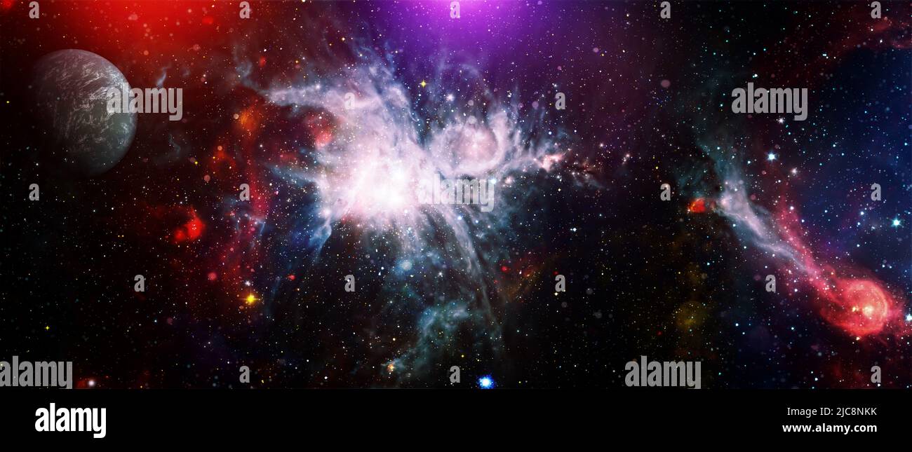 star particle motion on black background, starlight nebula in galaxy at ...