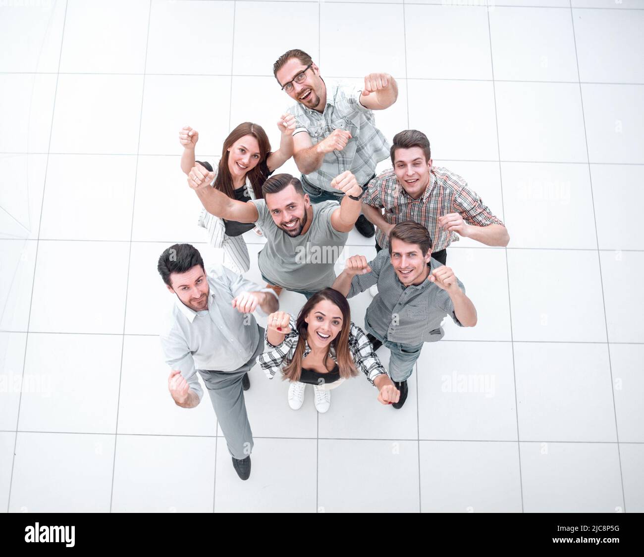 top view. the business team shows its success Stock Photo - Alamy