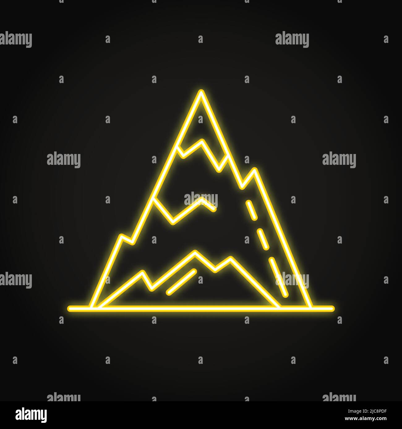 Mountain peaks icon in thin line style. Rock symbol. Vector ...
