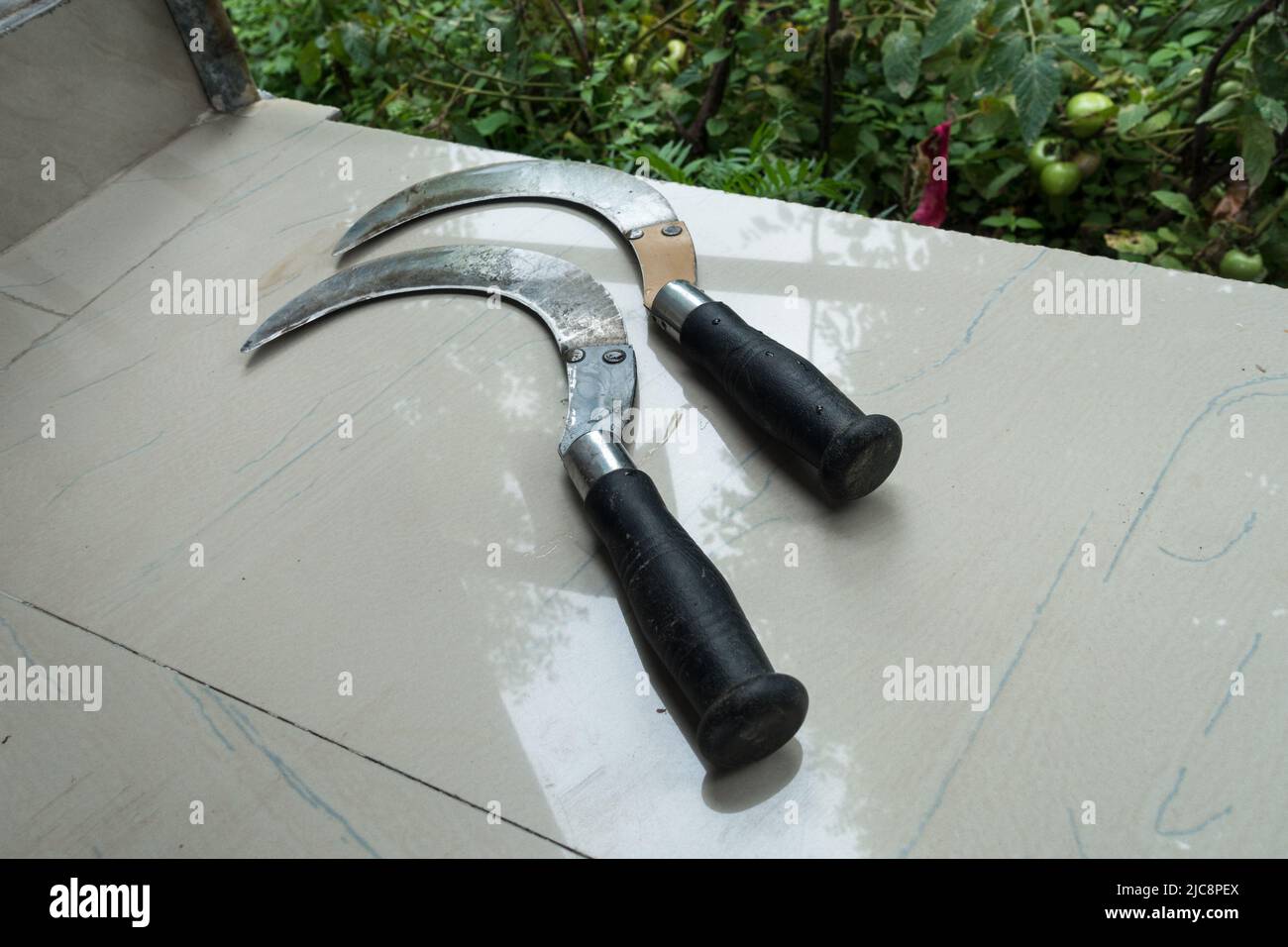 A set of traditional sickle or saw . Uttarakhand India Stock Photo - Alamy