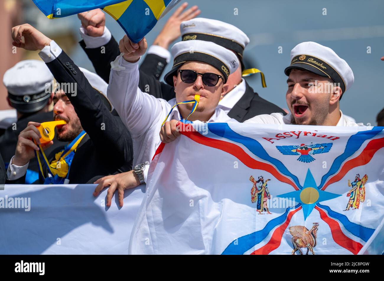 Graduation day from gymnasium in the city center of Norrkoping ...