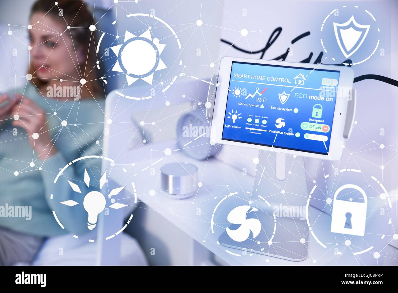 Tablet computer with open application of smart home automation on ...