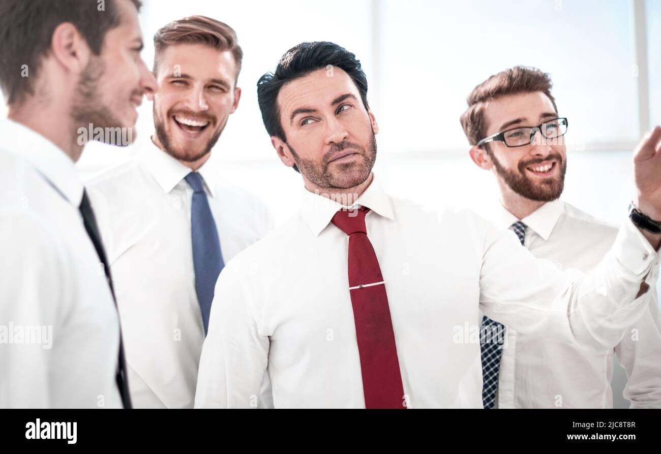close up.employees discussing new ideas Stock Photo - Alamy