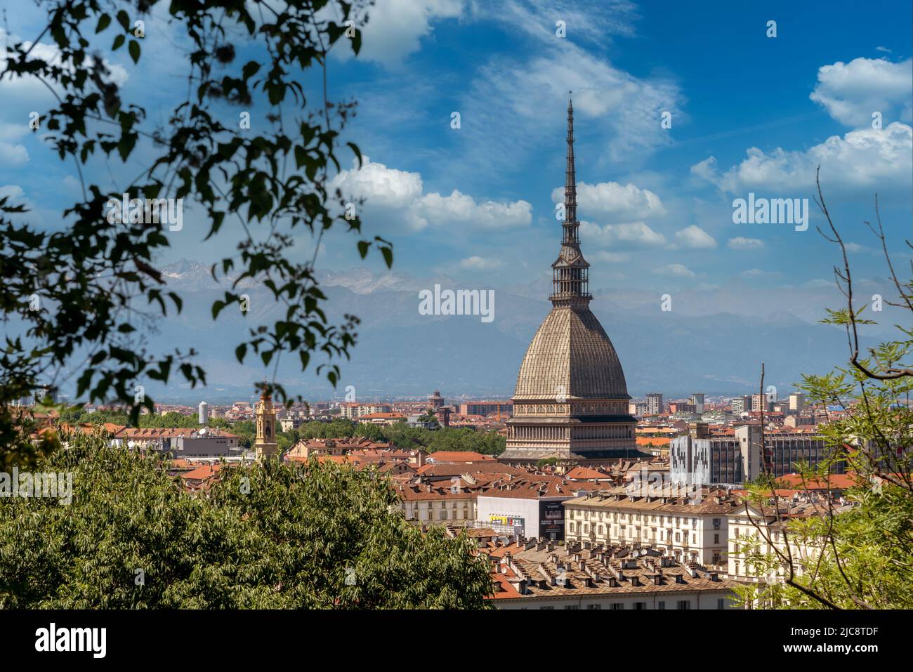 Turin, Piedmont, Italy - cityscape with the Mole Antonelliana ...