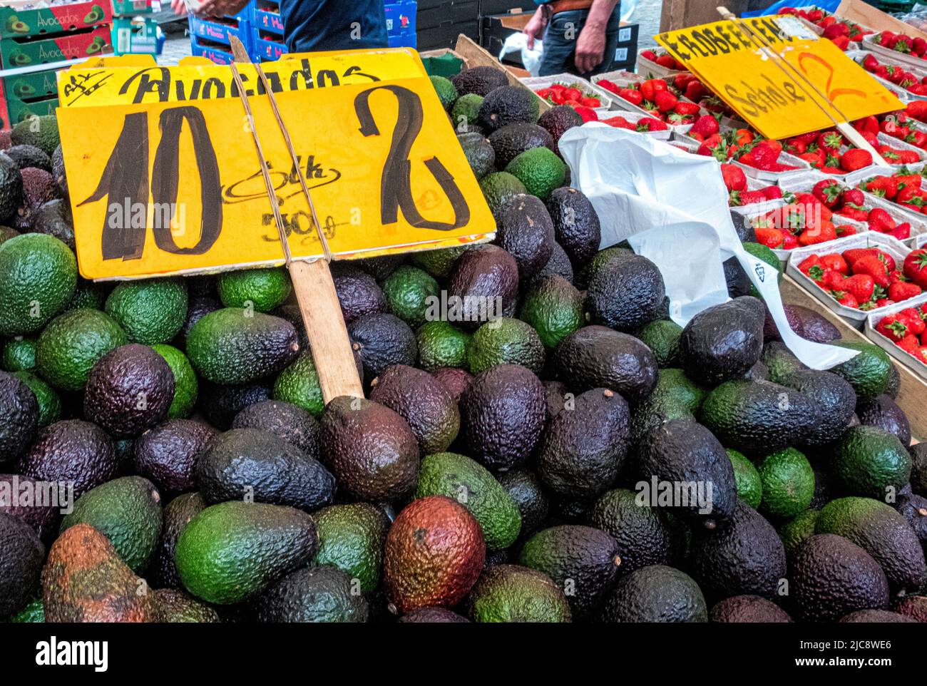 Turkish market with stalls selling fruit, vegetables and various other ...