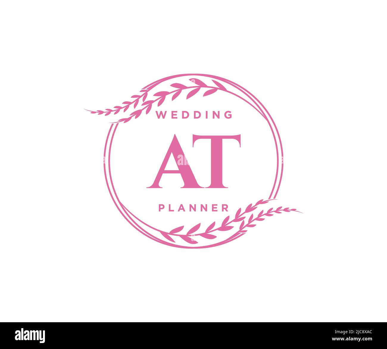 AT Initials letter Wedding monogram logos collection, hand drawn modern ...