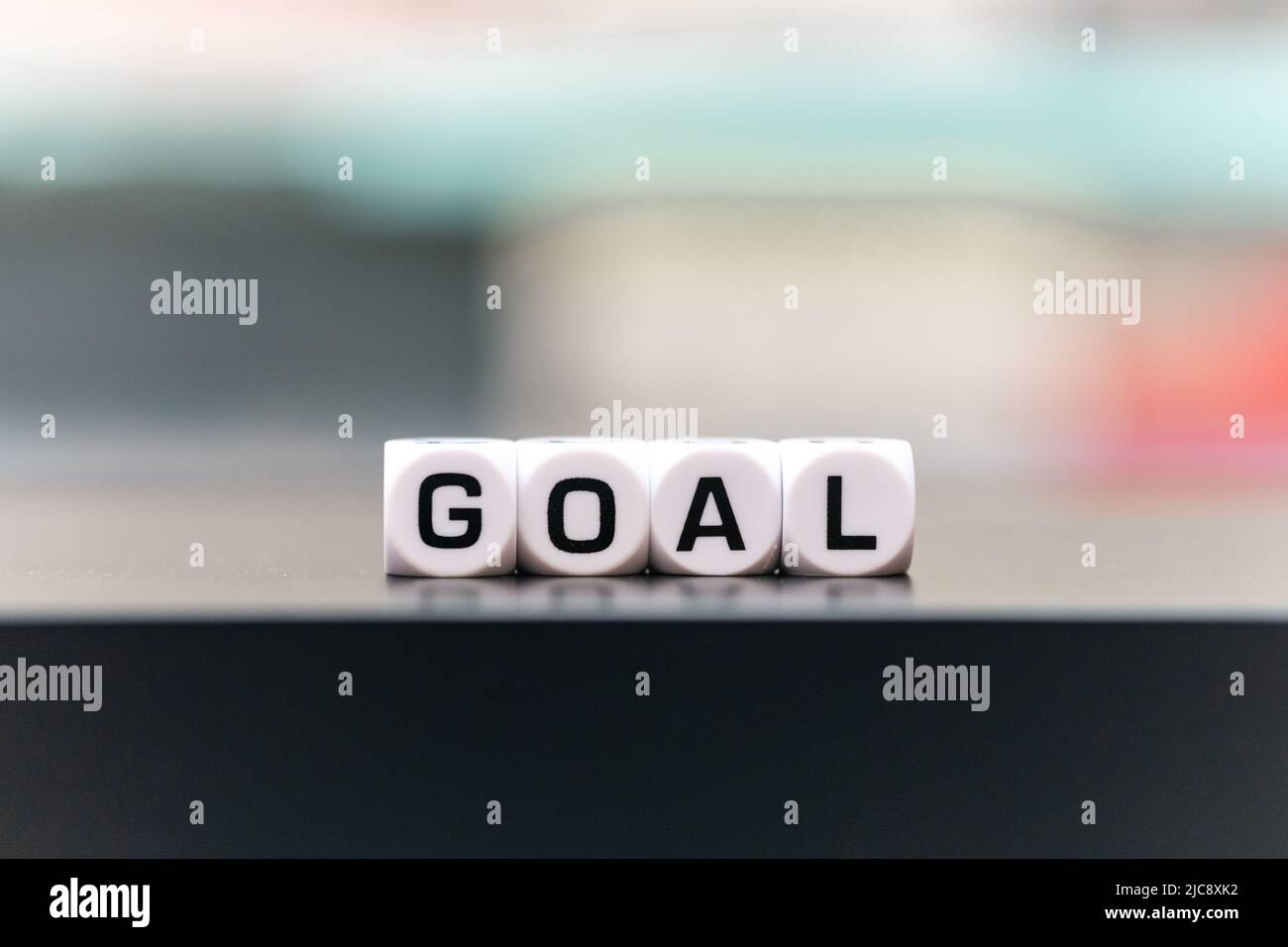 Goal word white block tiles with copy space for business or education ...