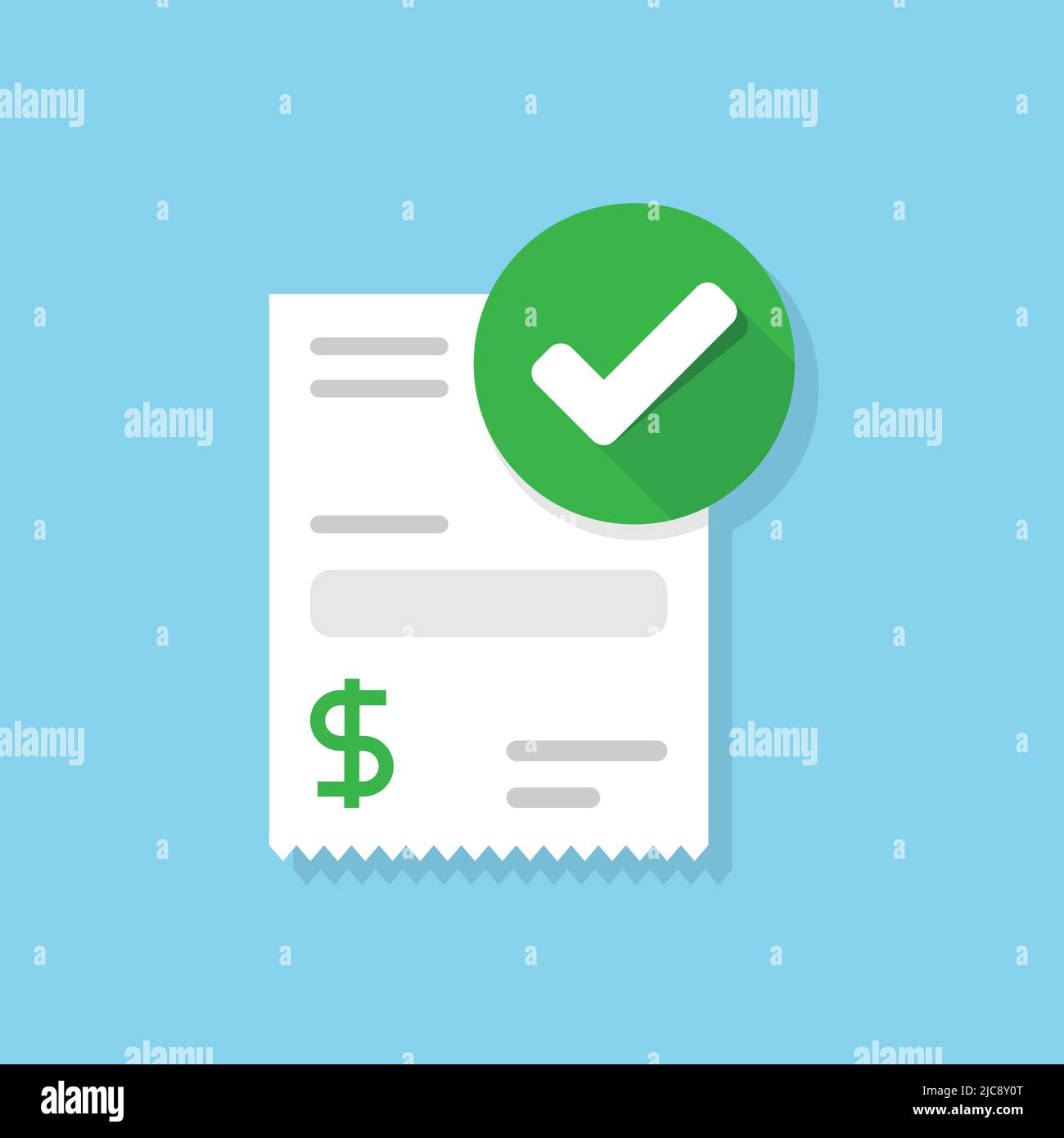 Success payment icon in flat style. Approved money vector illustration ...