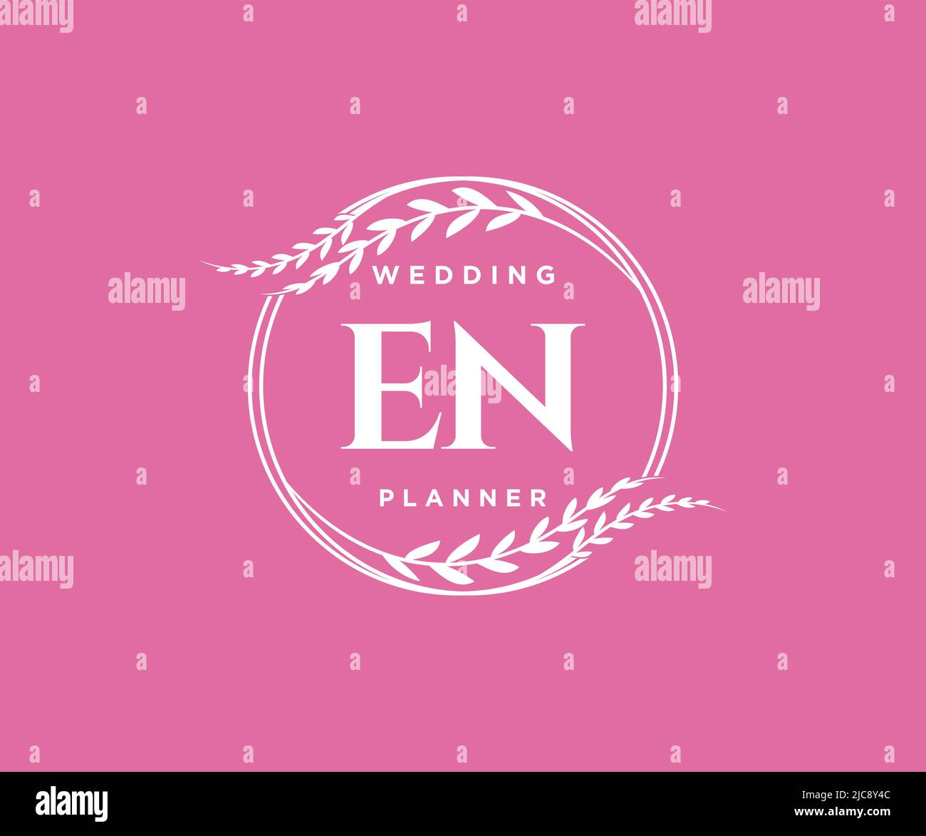 EN Initials letter Wedding monogram logos collection, hand drawn modern ...