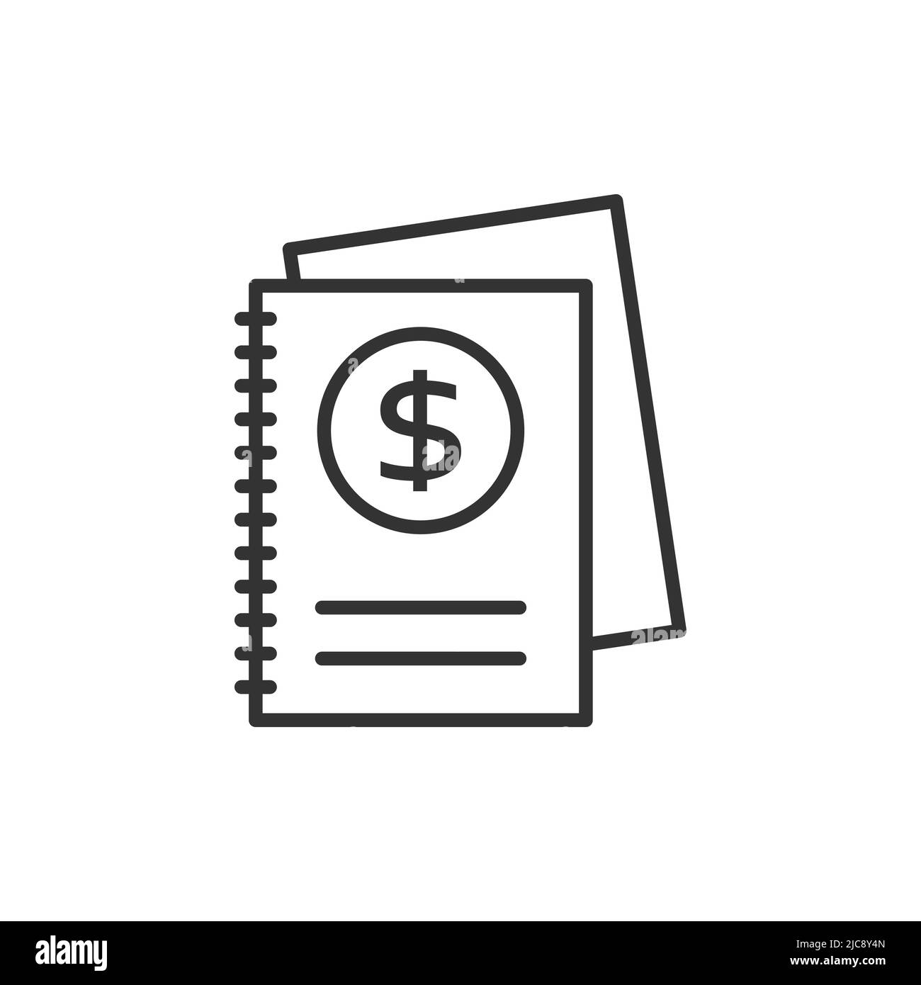 Invoice icon in flat style. Transaction document vector illustration on ...