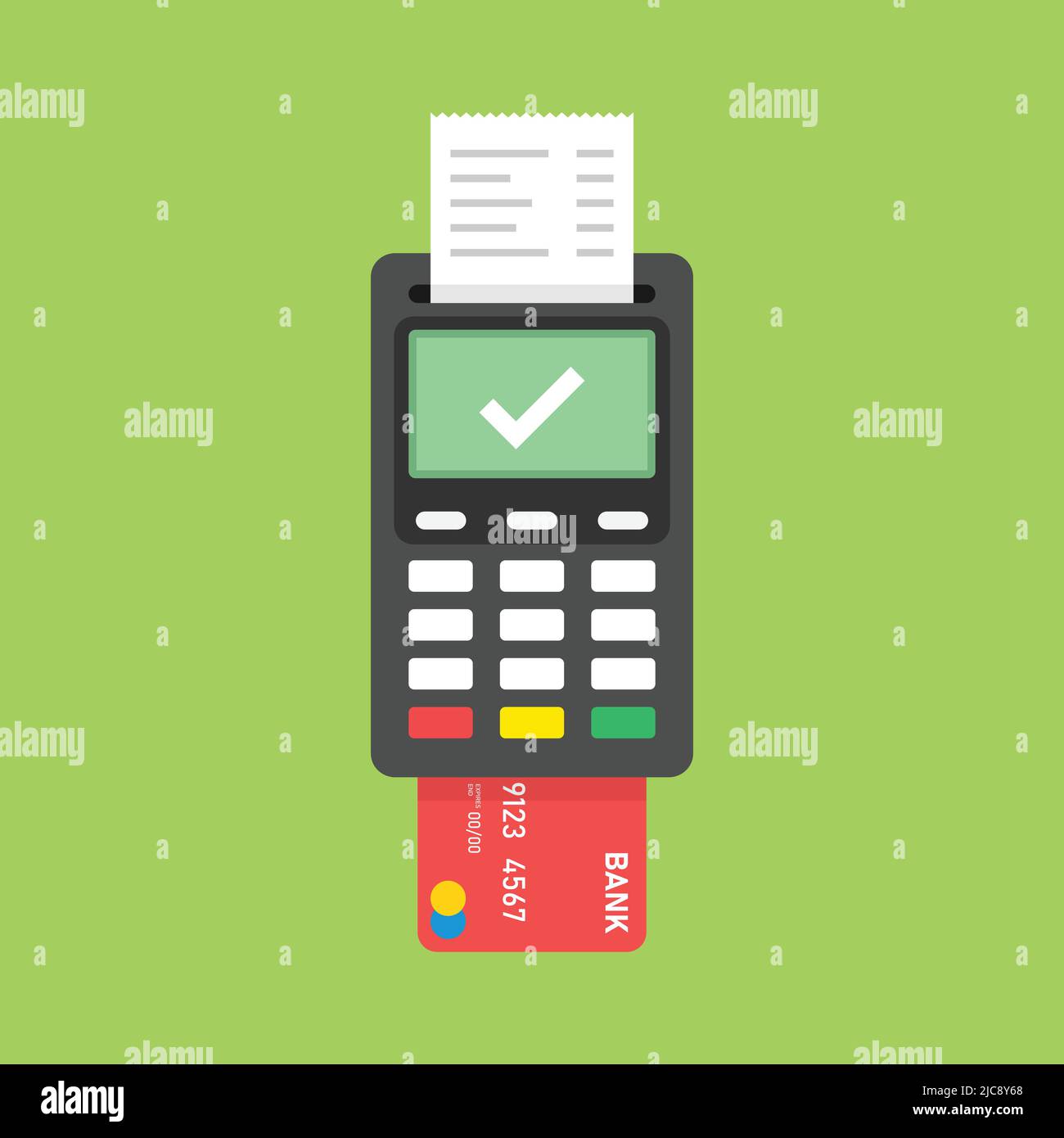 POS payment machine icon in flat style. Online payment vector ...