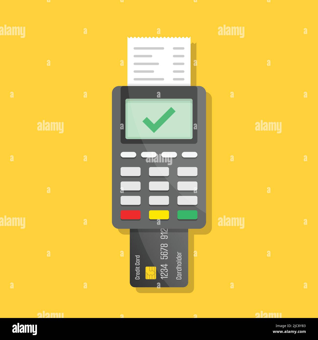POS payment machine icon in flat style. Online payment vector ...