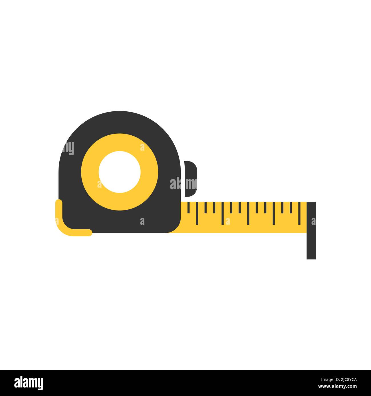 Measuring tape icon in flat style. Measure equipment vector ...