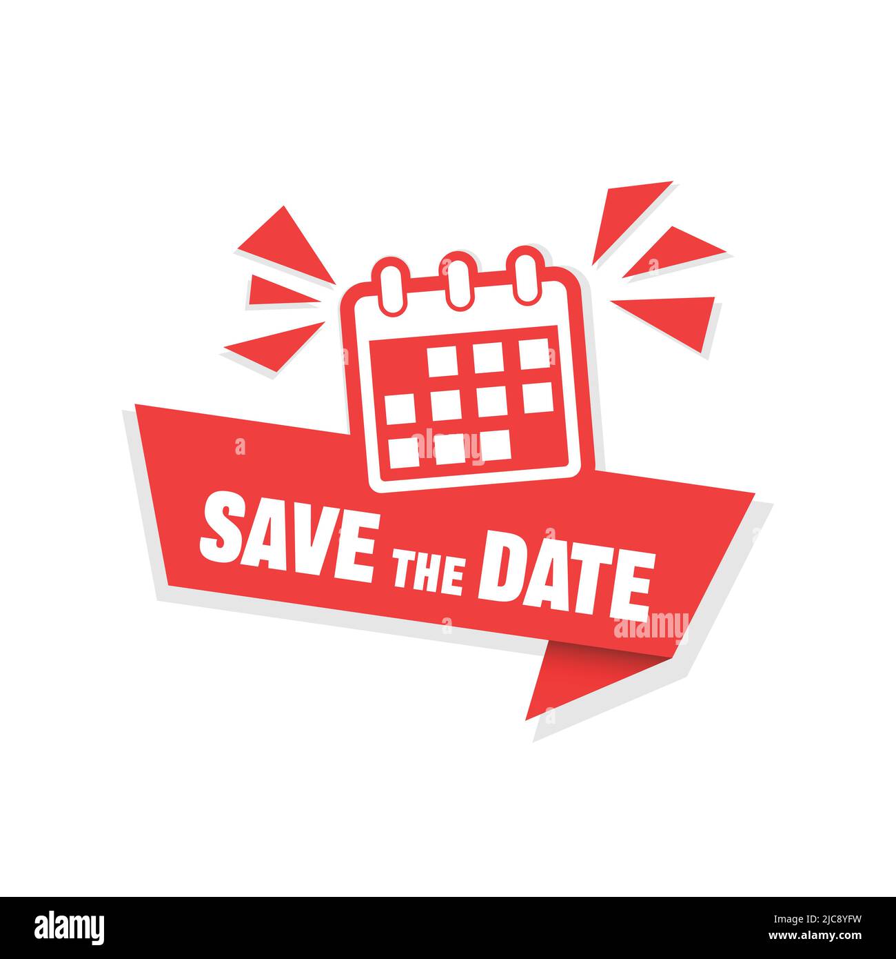 Save the date banner icon in flat style. Compliance message vector ...