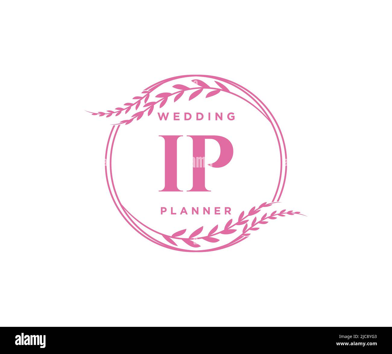 IP Initials letter Wedding monogram logos collection, hand drawn modern ...